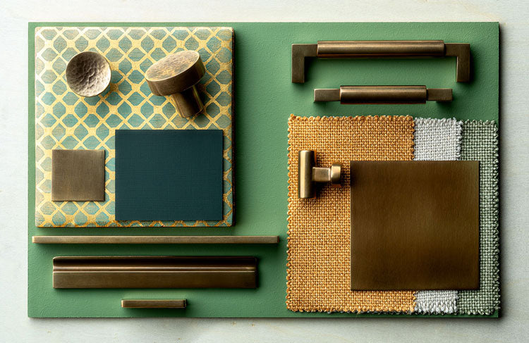 Antique Brass Moodboard – Courtyard Architectural Hardware