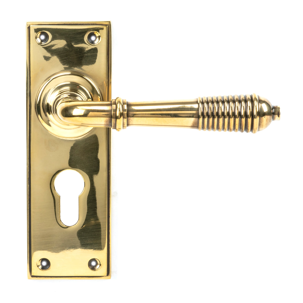 Reeded Lever Euro Lock Set – Courtyard Architectural Hardware