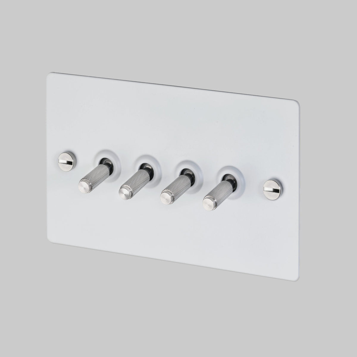 4G TOGGLE SWITCH / WHITE / STEEL – Courtyard Architectural Hardware