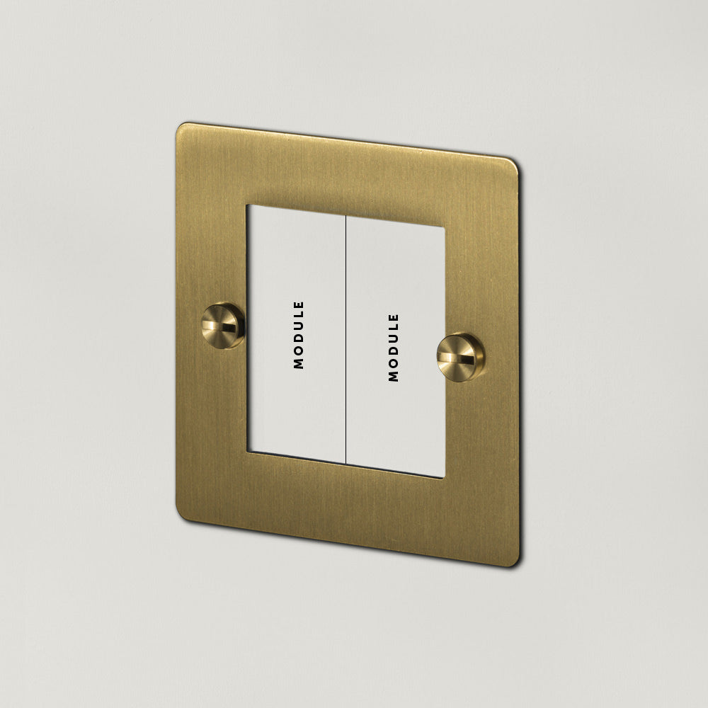 1G EURO PLATE - 2 MOD / BRASS – Courtyard Architectural Hardware