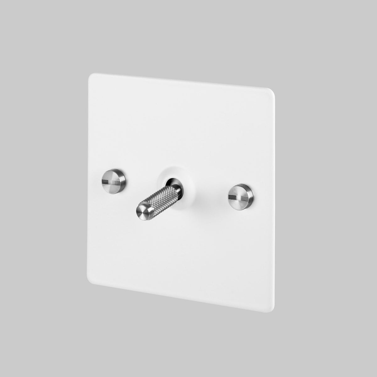1G TOGGLE SWITCH / WHITE / STEEL – Courtyard Architectural Hardware